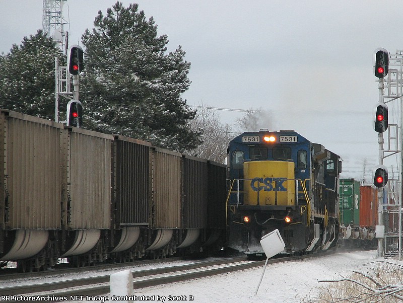 CSX 7531 Q100 ? westbound 10:50 am